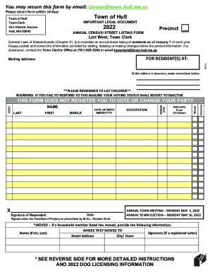 Fillable Online You may return this form by email: Censustown.hull.ma ...