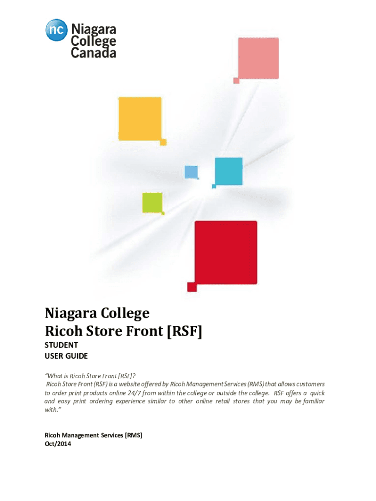 Fillable Online Ricoh Store Front FACULTY USER GUIDE - Niagara College Fax Email Print - pdfFiller