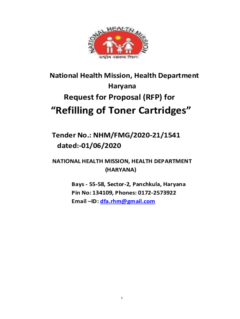 Fillable Online Request for Proposal (RFP) for - Refilling of Toner ...