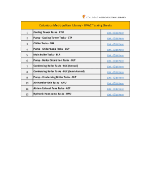 Fillable Online HVAC Tasking Sheets - Columbus Metropolitan Library Fax ...