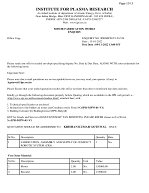 Fillable Online IPR/MFW/22-23/154 - Institute for Plasma Research Fax Email Print - pdfFiller