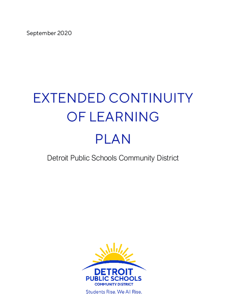 Fillable Online DPSCD ARPA Plan and Extended Continuity of Learning Plan Fax Email Print - pdfFiller