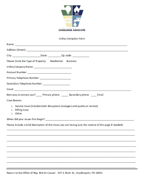 Fillable Online Informal Complaint Form - Missouri Public Service ...