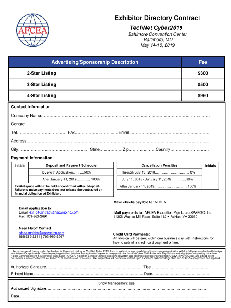 Fillable Online events afcea As you know, the key to success for ...