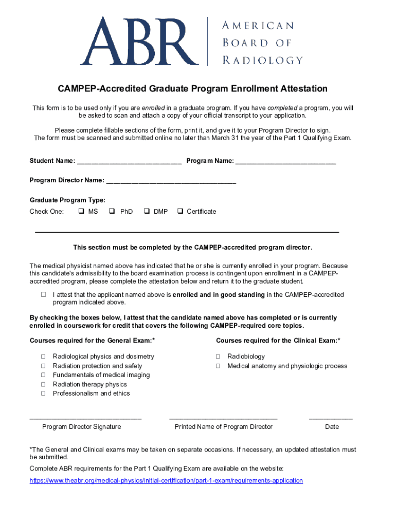 Fillable Online Self-Study Template for CAMPEP Residency Program ...