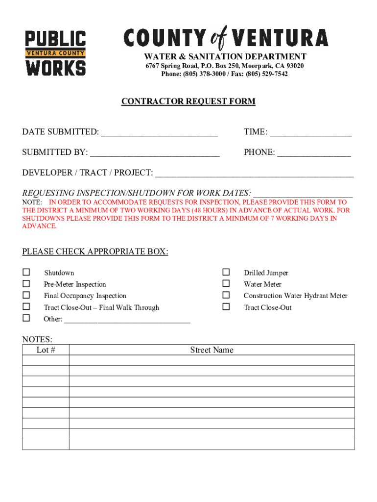 Fillable Online Contractor Request Forms Fax Email Print - pdfFiller