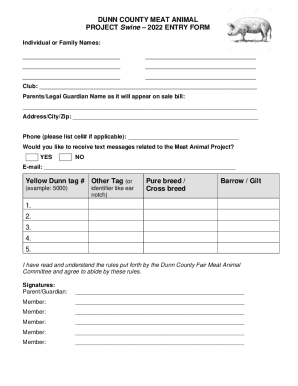 Fillable Online 2022 Meat Animal Sale Declaration Form - Juneau County ...