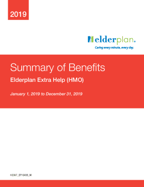 Fillable Online Elderplan Summary of Benefits Fax Email Print - pdfFiller