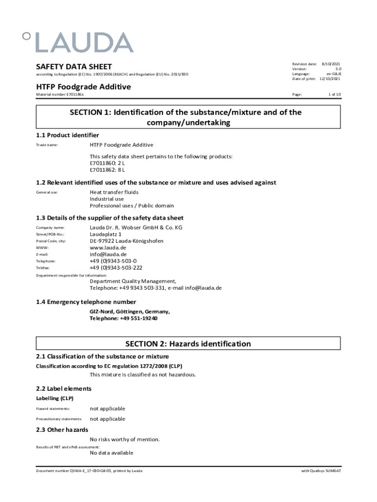 Fillable Online HTFP Foodgrade Additive Fax Email Print - pdfFiller