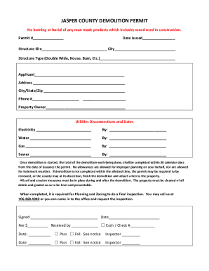 Fillable Online Permits and Forms - The City of Jasper, Indiana Fax ...