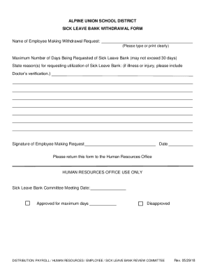 Fillable Online Classified Sick Leave Bank Withdrawal Form - Amazon AWS ...