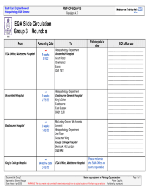 Fillable Online EQA Slide Circulation Group 3 Round: s Fax Email Print - pdfFiller