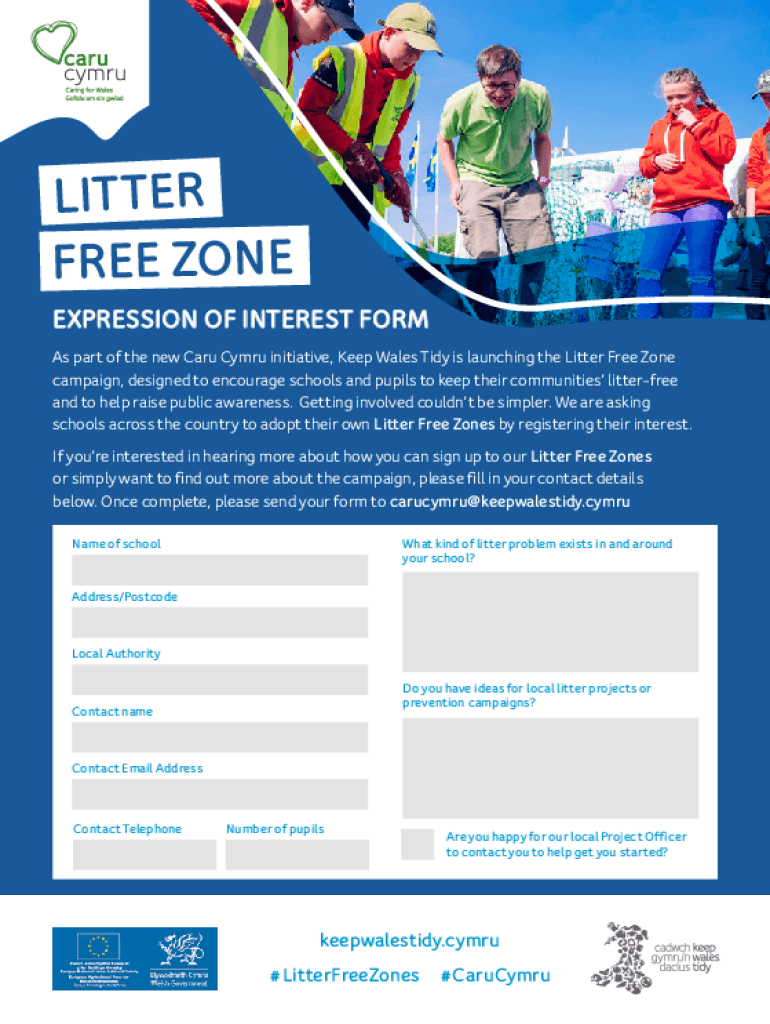 Fillable Online EXPRESSION OF INTEREST FORM - Keep Wales Tidy Fax Email Print - pdfFiller
