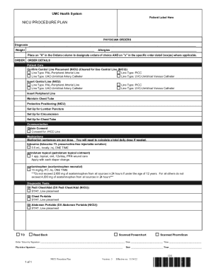 Fillable Online PEDIATRIC BURN PLAN - UMC Health System Fax Email Print ...