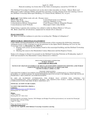 Fillable Online Due to COVID-19 members of the public are welcome to ...