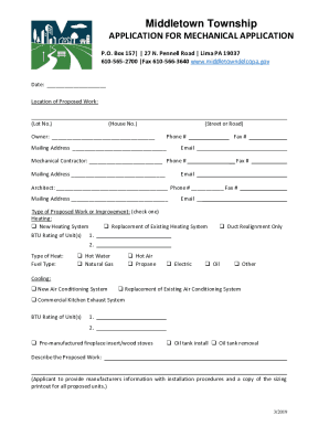 Fillable Online Mechanical Permit - Planning and Development Fax Email ...