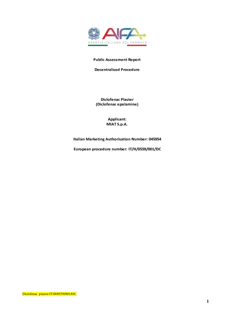 Fillable Online Diclofenac Plaster Fax Email Print - pdfFiller