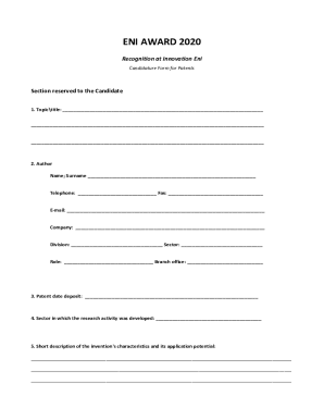 Fillable Online OFFICIAL ANNOUNCEMENT - Eni Fax Email Print - pdfFiller