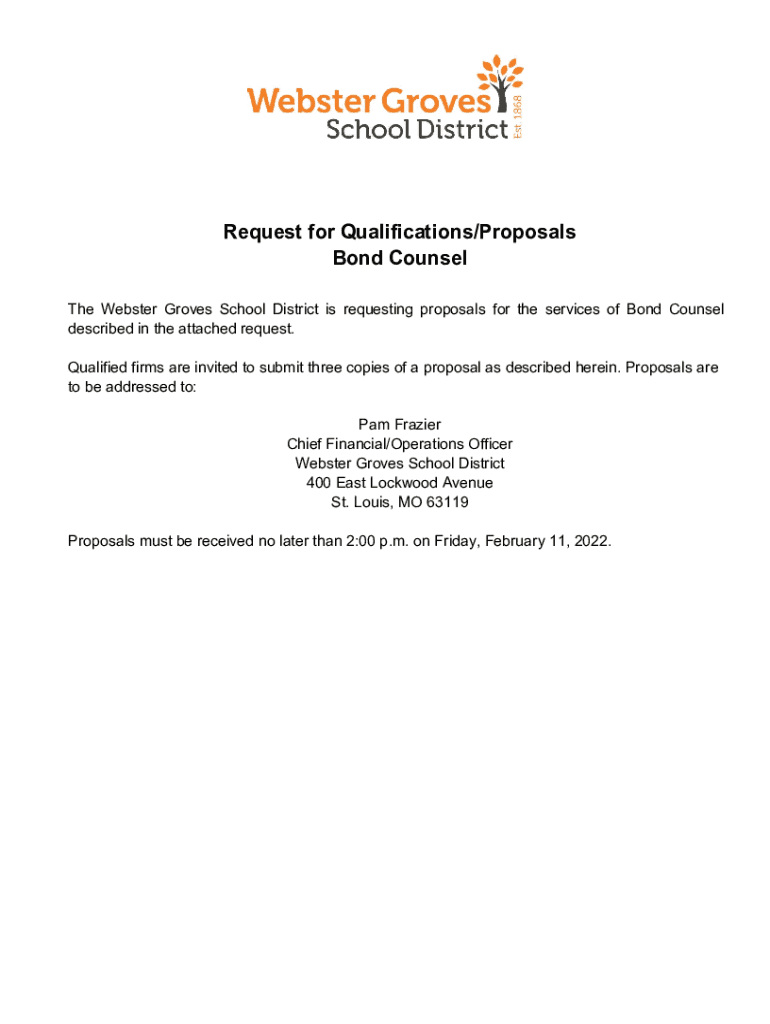 Fillable Online Procurement Operations Request for Qualifications For ...