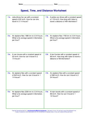 Fillable Online Speed, Time, and Distance Worksheet - Amazon AWS Fax ...