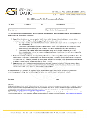 Fillable Online Documenting Client Eligibility and Homeless Status for ...