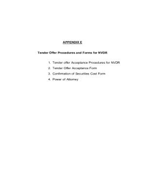Fillable Online capital sec or Appendix A Tender Offer Acceptance ...