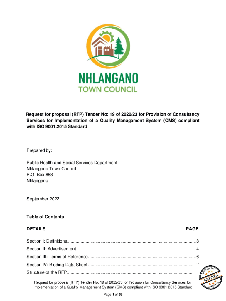 Fillable Online Request for Proposals (RFP) For the Provision of ISO ...