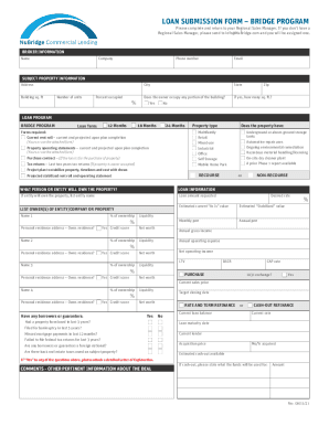 Fillable Online LOAN SUBMISSION FORM BRIDGE PROGRAM Fax Email Print ...