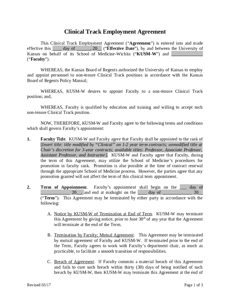 1 CLINICAL AFFILIATION AGREEMENT This Clinical ... Doc Template | pdfFiller