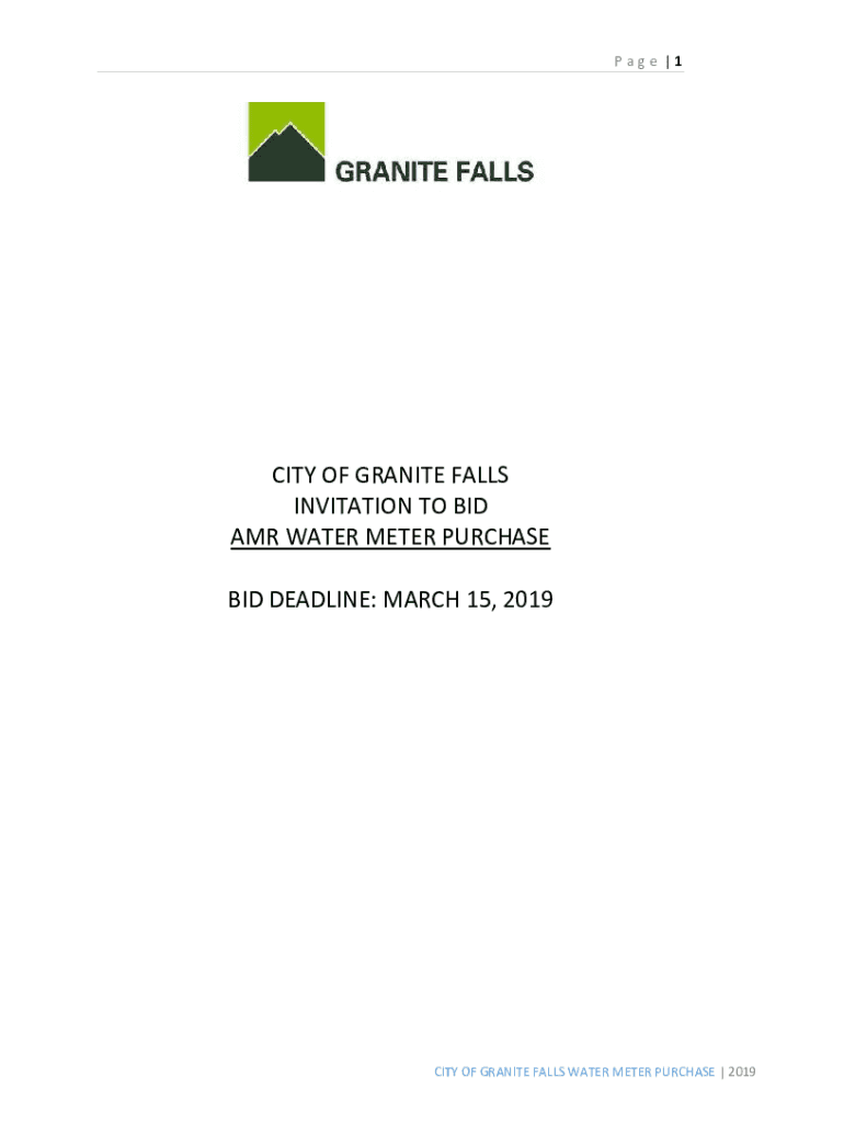 Fillable Online ci granite-falls wa Water Department - Town of Granite Falls, North Carolina Fax ...