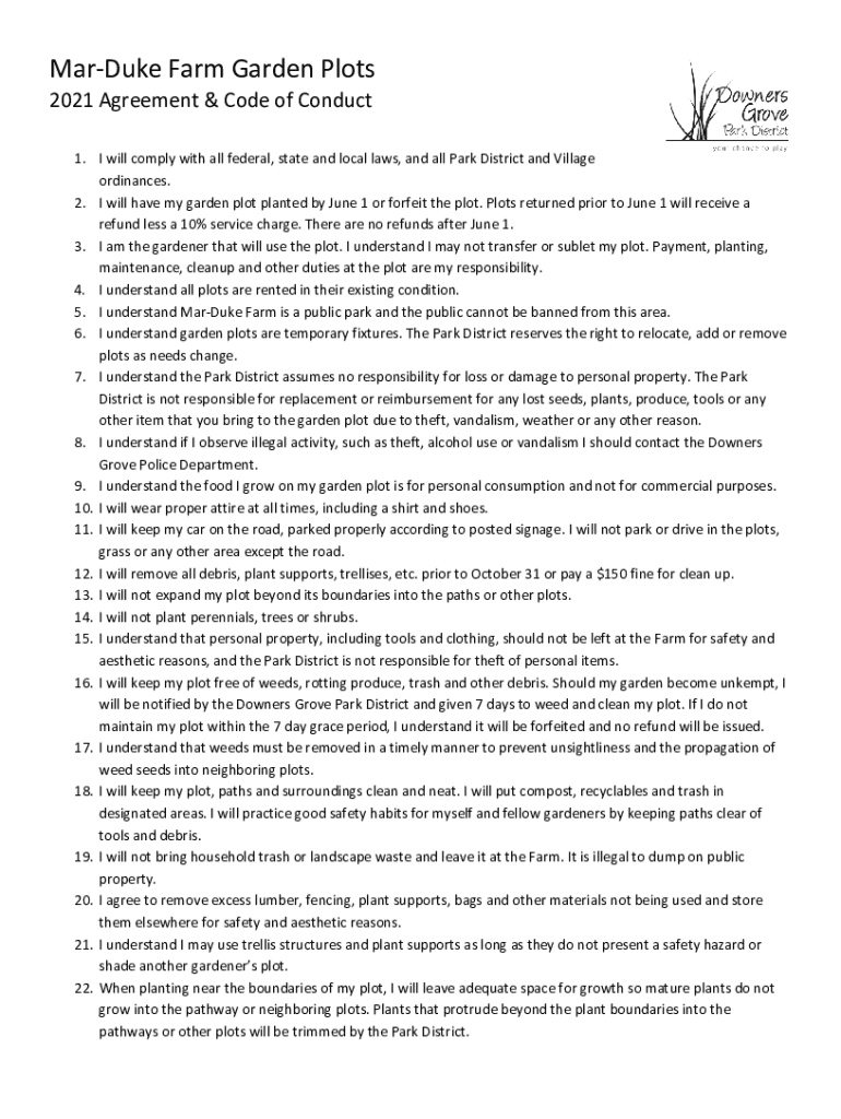 Fillable Online garden plot rental cost. plot - $25 How to Apply ...