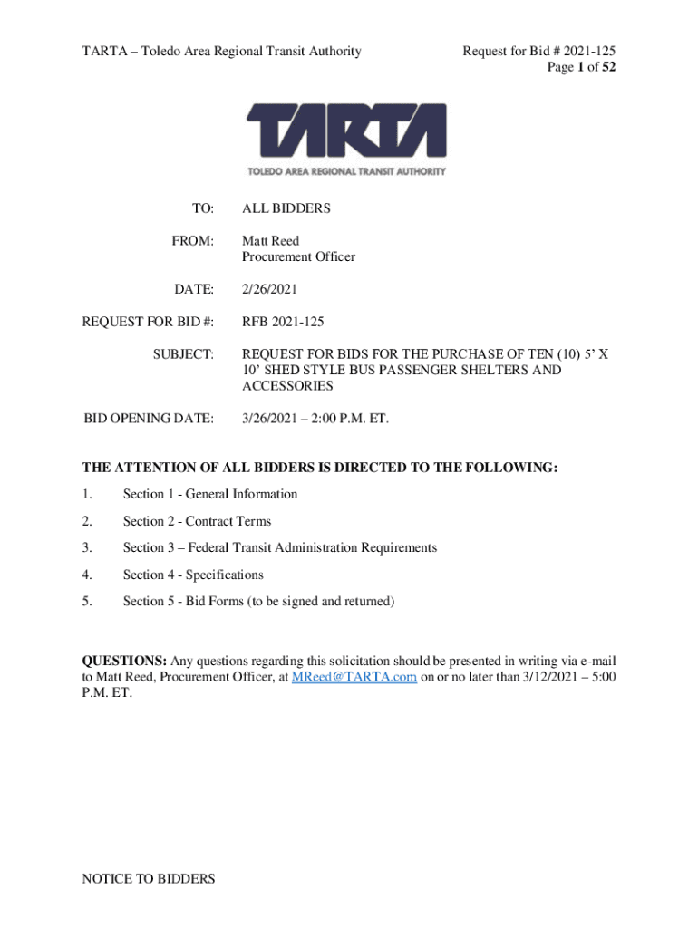 Fillable Online TARTAToledo Area Regional Transit Authority Fax Email ...