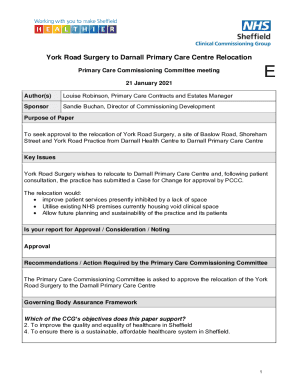 Fillable Online York Road Surgery to Darnall Primary Care Centre ...