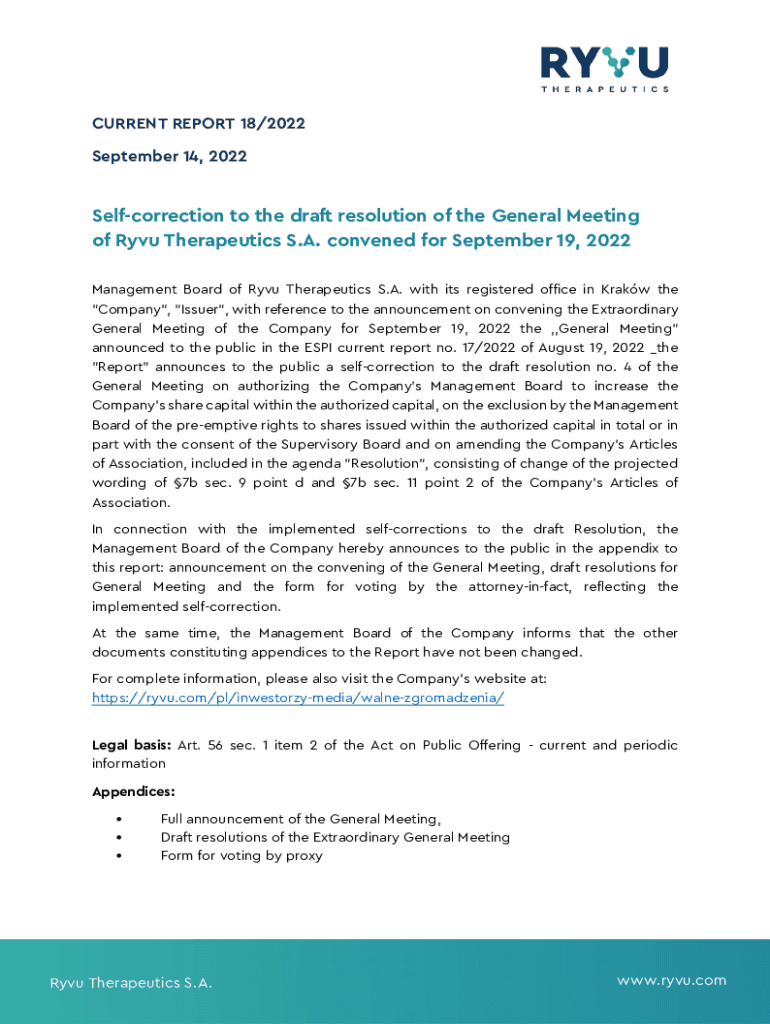 Fillable Online Self-correction to the draft resolution of the General ...