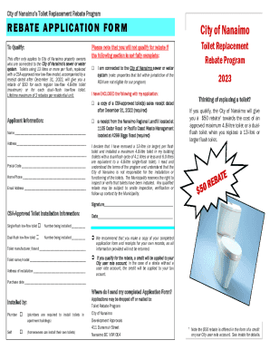 Fillable Online rebate application form - The City of Nanaimo Fax Email ...