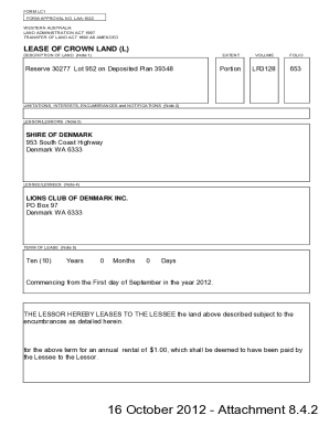 Fillable Online List of Freehold and Crown Form Examples - Landgate Fax ...