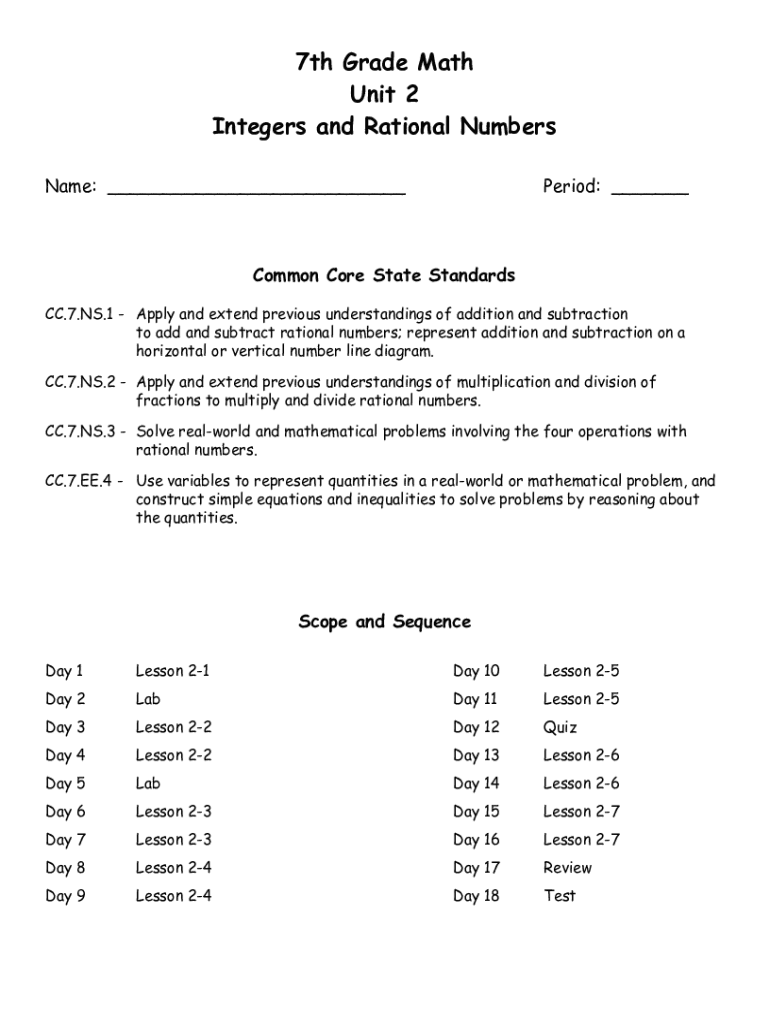 Fillable Online 7th grade math review worksheet PDF - Fuchs im Wald Fax Email Print - pdfFiller