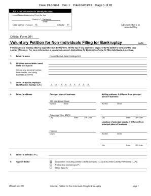 Fillable Online Case 19-10694 Fax Email Print - pdfFiller