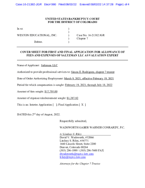 Fillable Online WESTON EDUCATIONAL, INC. ) Case No. 16-21382 JGR ... Fax Email Print - pdfFiller