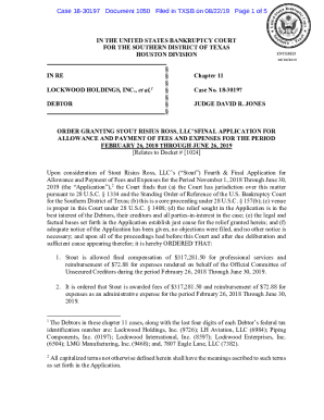 Fillable Online Case 18-30197 Document 1050 Filed in TXSB on 08/22/19 ...
