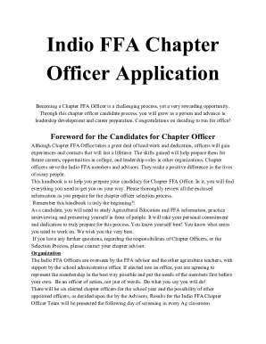 Fillable Online Indio FFA Chapter Officer Application Fax Email Print ...