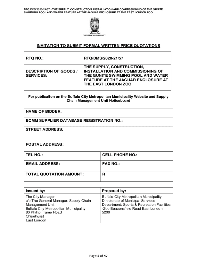 Fillable Online RFQ/DMS/2020-21/57 DESCRIPTION OF GOODS / SERVICES Fax Email Print - pdfFiller