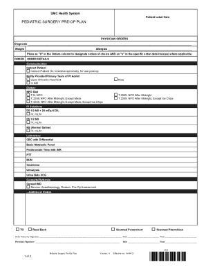 Fillable Online BARIATRIC SURGERY PRE-OP PLAN - UMC Health System Fax ...