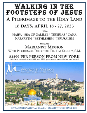 Fillable Online 9 Days Walk in the Footsteps of Jesus Tour (Sunday) Fax ...