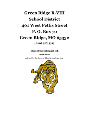 Fillable Online Green Ridge R-Viii School District - 401 West Pettis ...