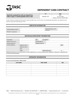 Fillable Online Annual Dependent Care Claim Form - Consociate Health ...