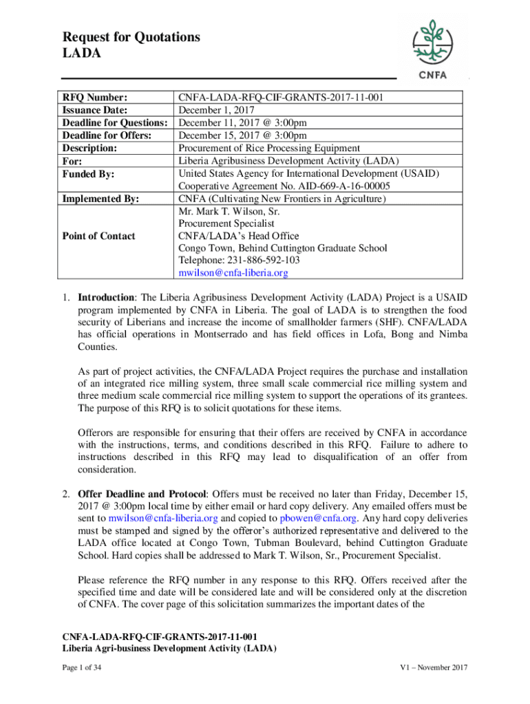 Fillable Online REQUEST FOR EXPRESSION OF INTEREST (EOI) FOR CIF ...