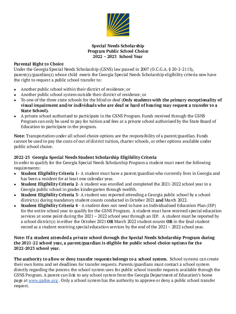 Fillable Online SB10 Public School Choice Request Form (Clarke) FY22-23 ...