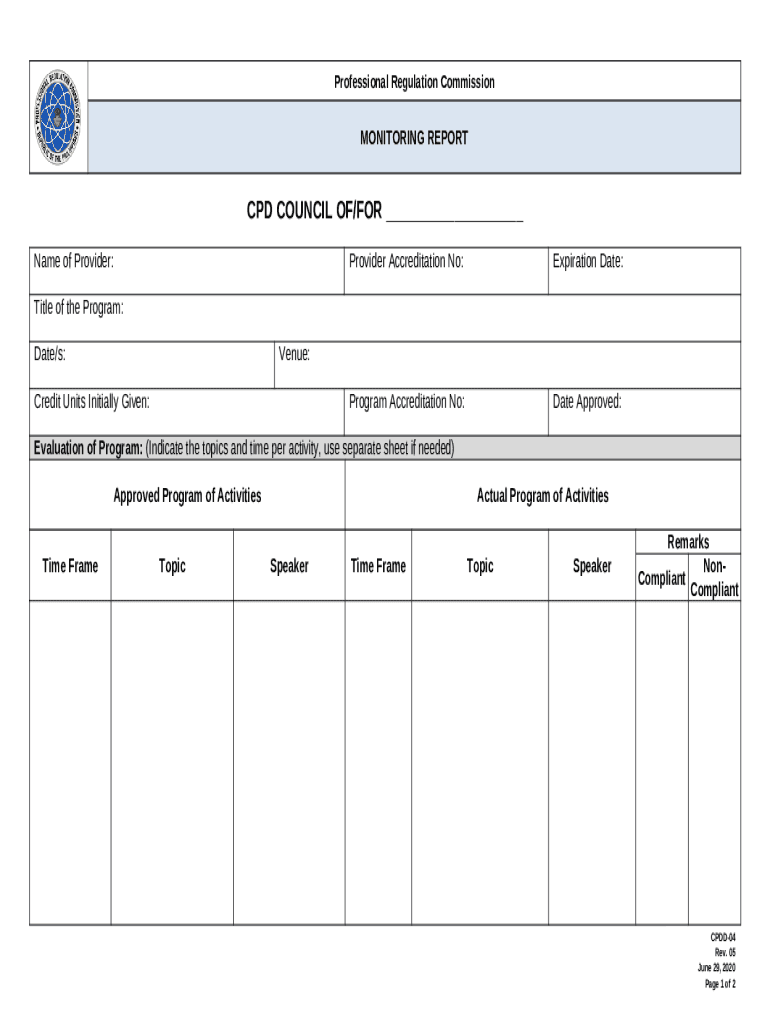 Accredited CPD Programs and Providers prior to launching of ... Doc Template | pdfFiller