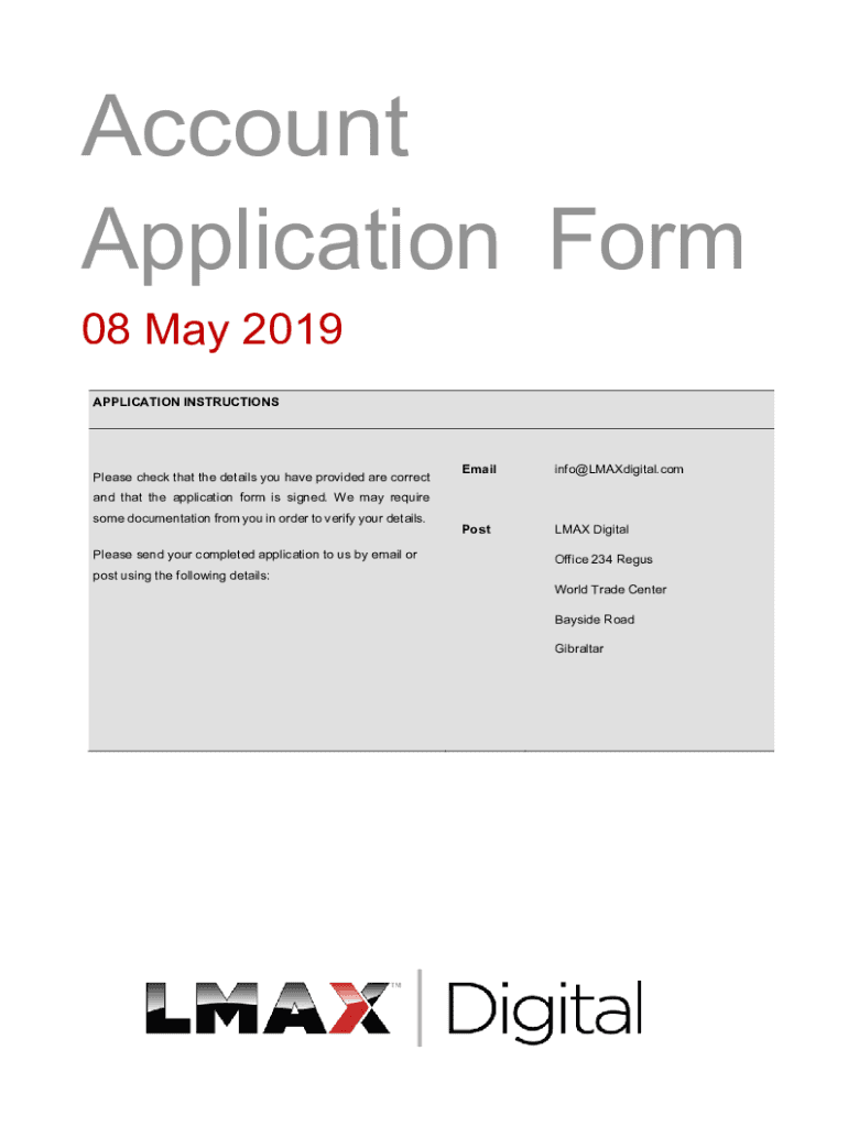 Fillable Online LMAX Digital Corporate Account Application Form Fax Email Print - pdfFiller